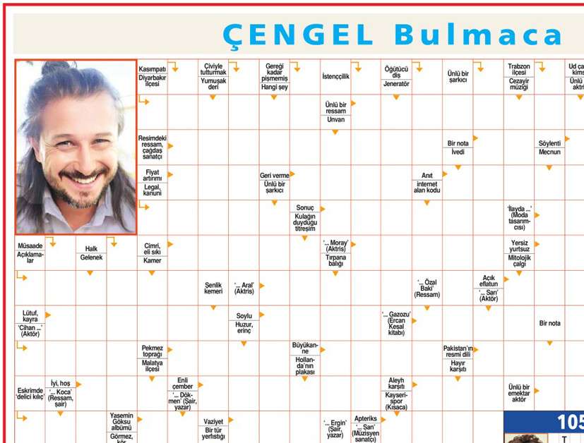Genç hemşerimiz çengel bulmacada…